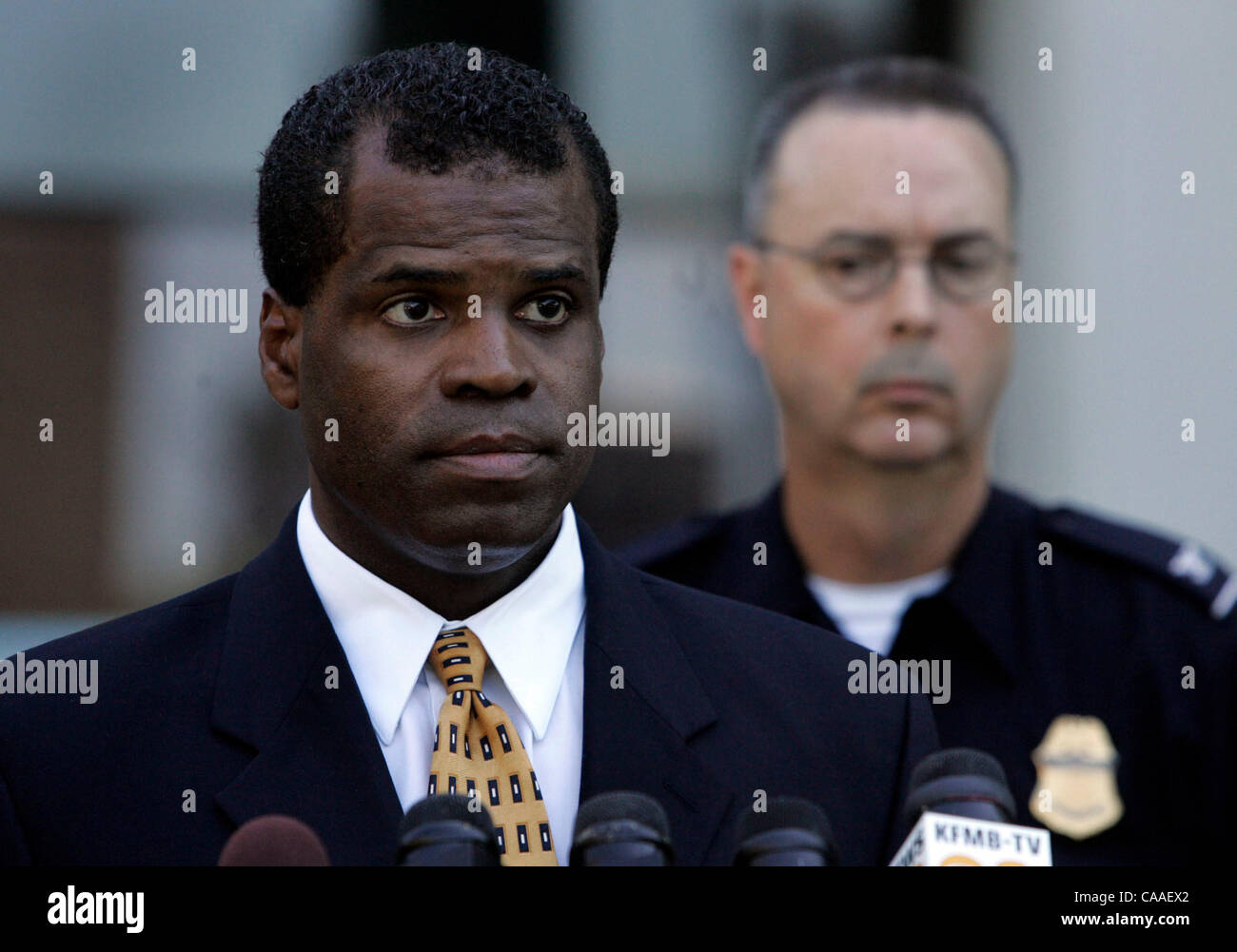 Special Agent Darrell (cq) Foxworth (cq)(left) during a press ...