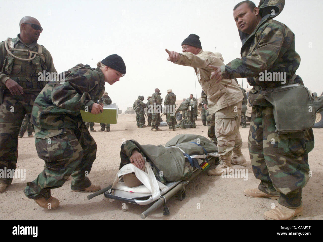 Mar 26, 2003; Camp Viper, Iraq; An anonymous Marine arrives from the ...