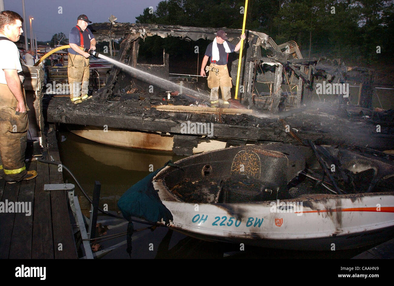 Jul 02, 2003 - Addyston, Ohio, USA - Cleves Firemen look for fire "hot ...
