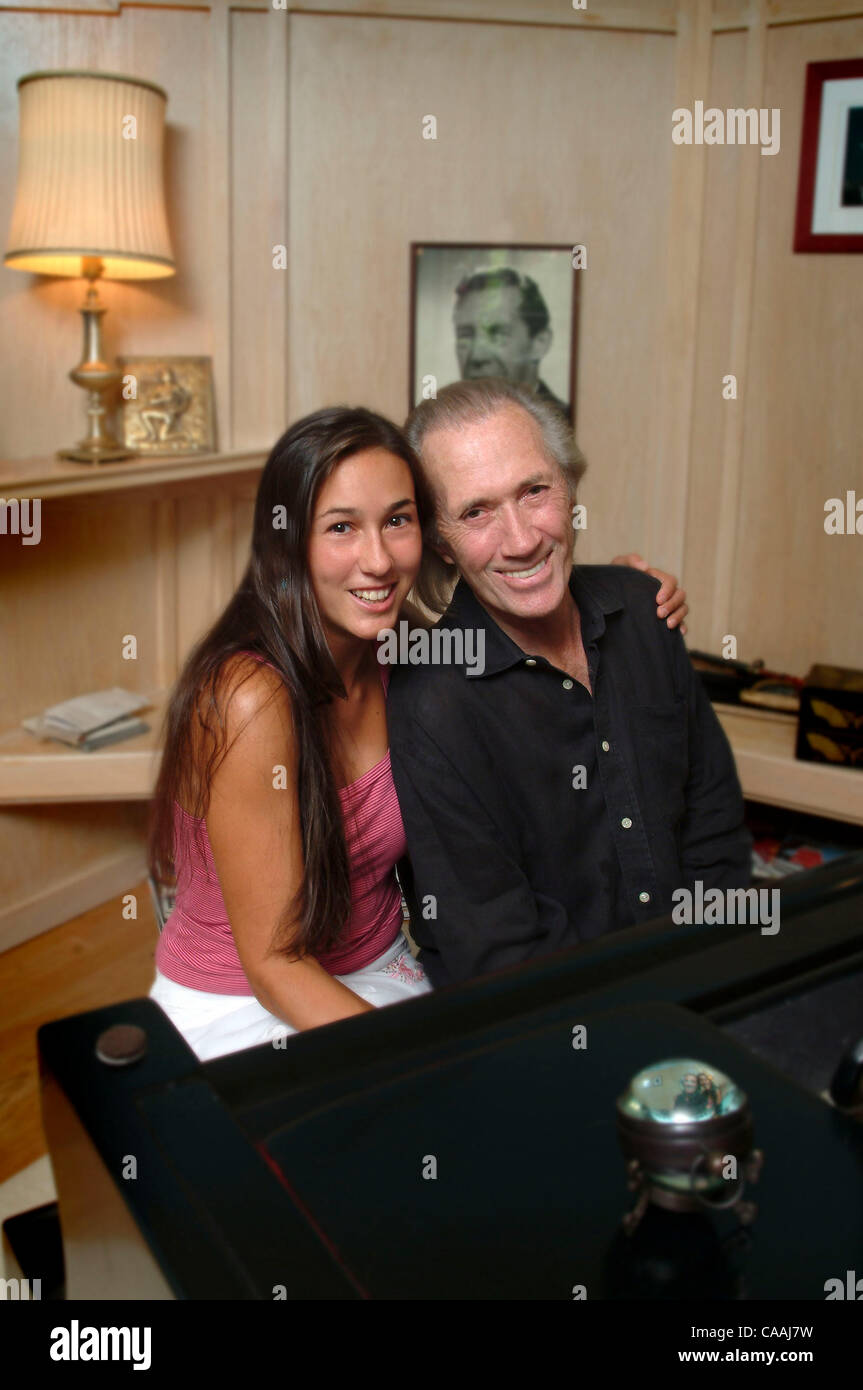 Aug 02, 2003; Tarzana , CA, USA; Actor DAVID CARRADINE plays the piano ...