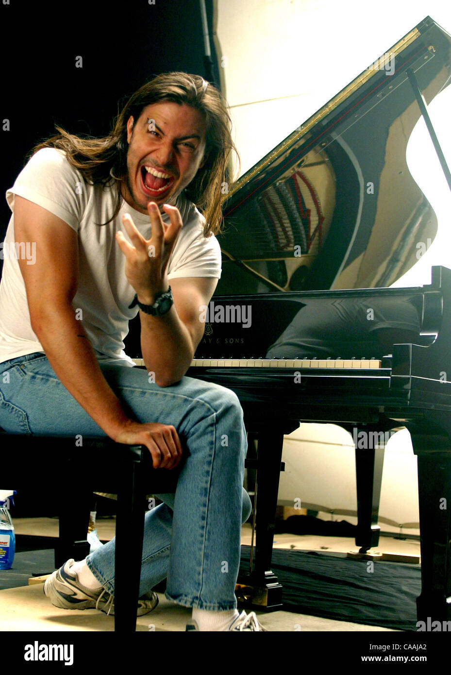 Andrew WK at The Green st. stages in Brooklyn NY filming the video for ...