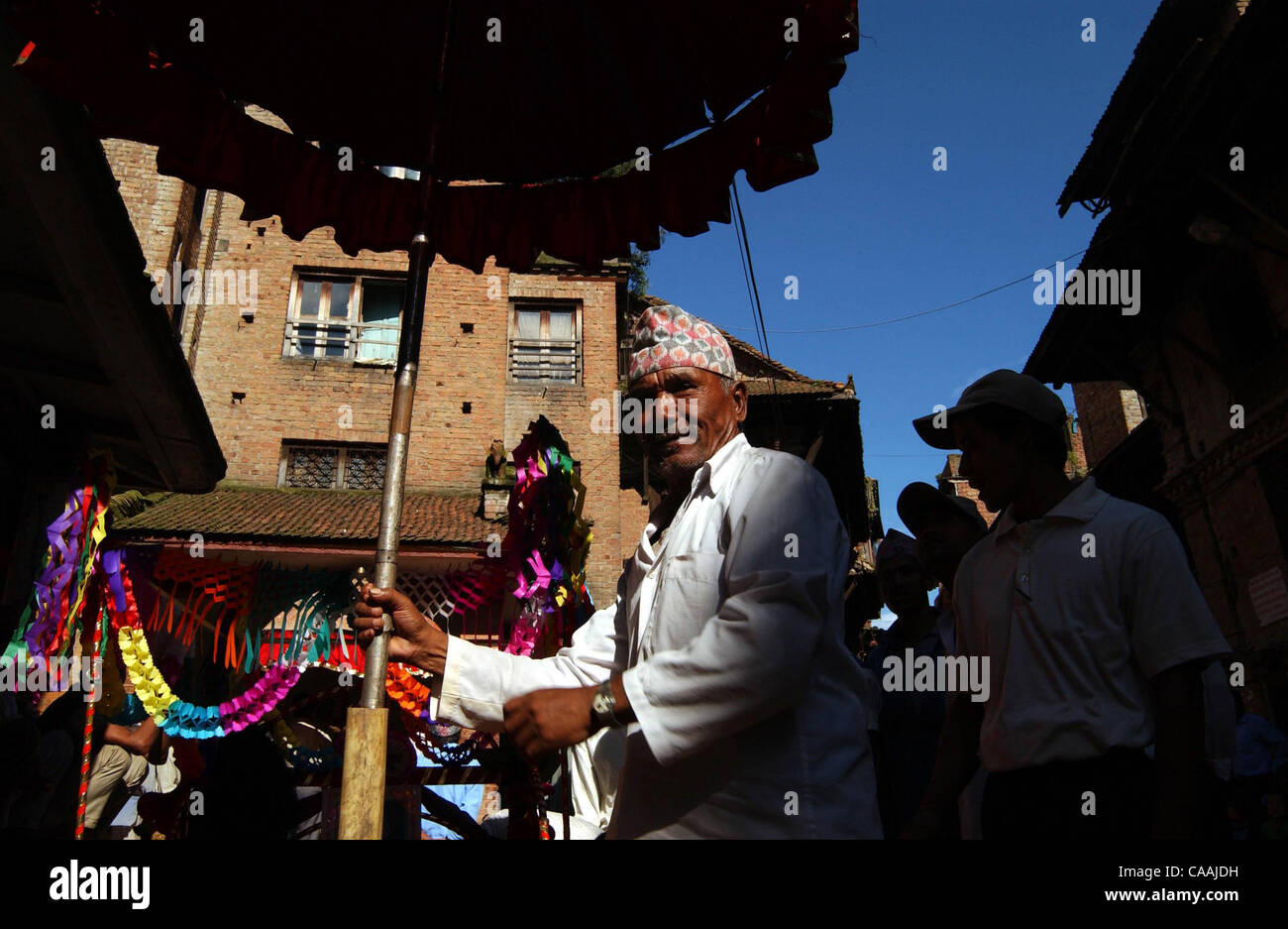 BHAKTAPUR, KATHMANDU, NEPAL Nepalese prepares for Gai Jatra (Cow ...