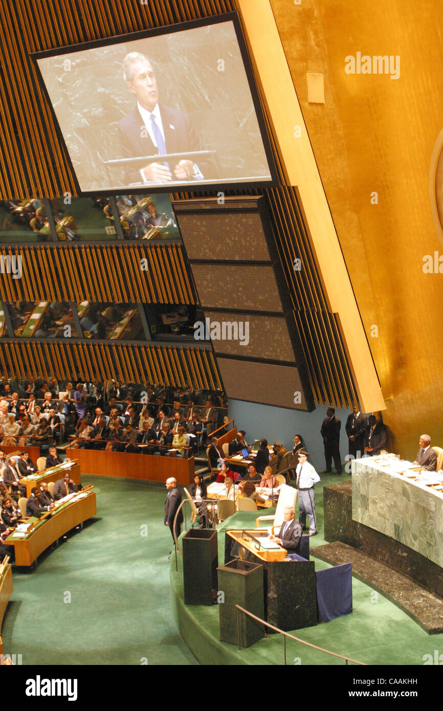President of US George Bush at the U.N for the General Assembly meeting ...