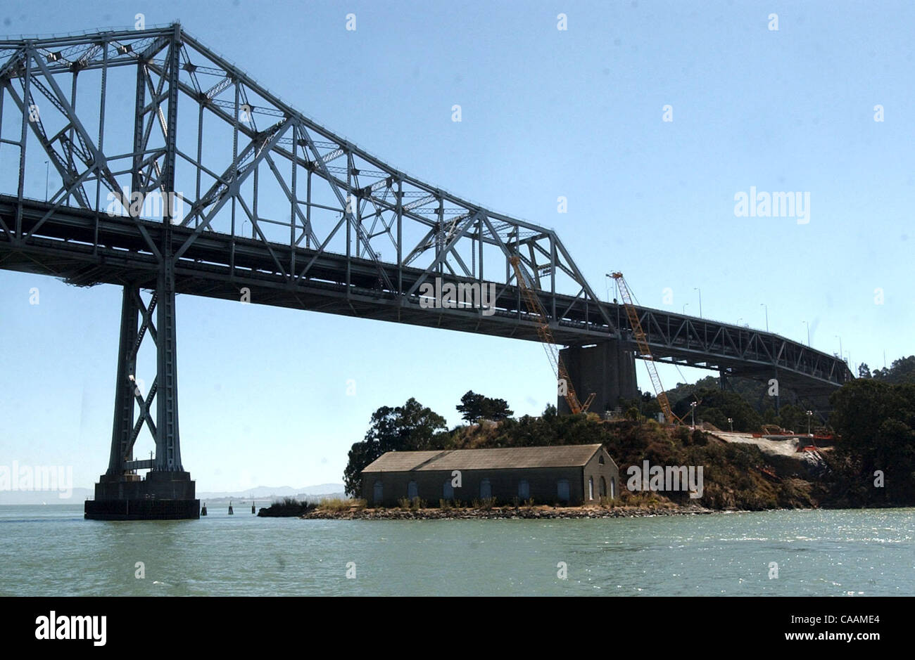The leeward side of Yerba Buena Island where the Bay Bridge enters from ...