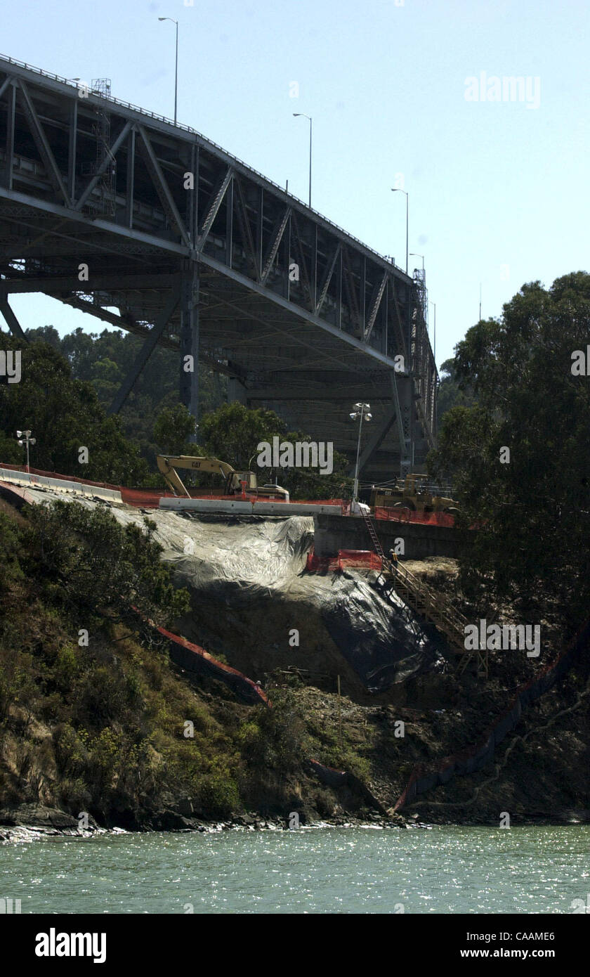 The leeward side of Yerba Buena Island where the Bay Bridge enters from ...