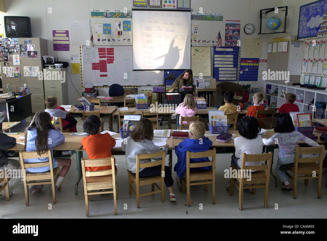 Students in Karen Moe's first grade class at Lafayette Elementary study ...
