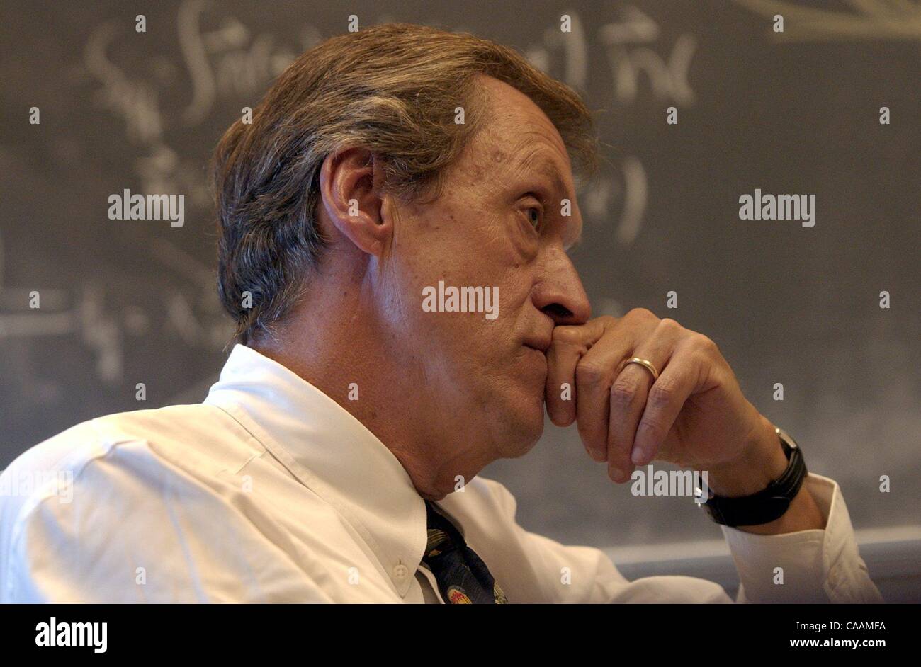 2003 FILE--UCSD Chancellor Robert Dynes answers questions during an ...