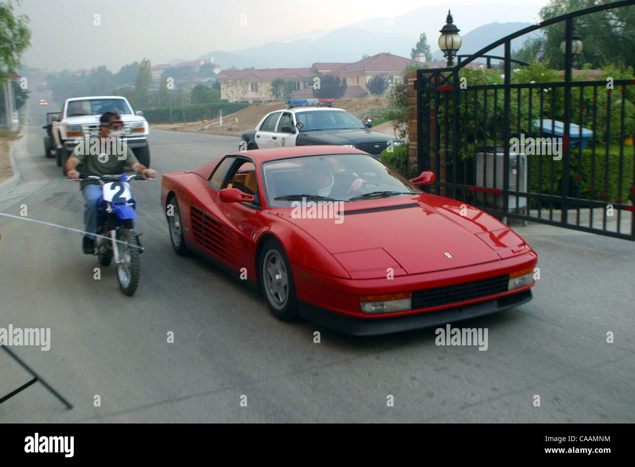 Oct 27, 2003; Los Angeles, CA, USA; Approaching flames from a wildfire ...