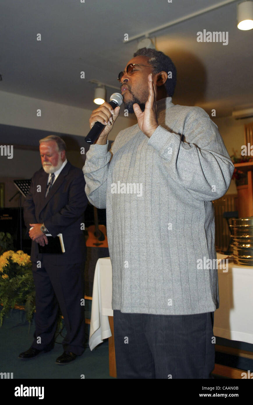 Nov 02, 2003; Medford, NJ, USA; !! Pastor Dr. HARRY L. THOMAS listens ...