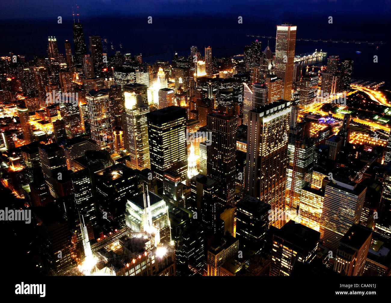 Steve Rice/Star Tribune Chicago city from the Sears' Tower Stock Photo ...