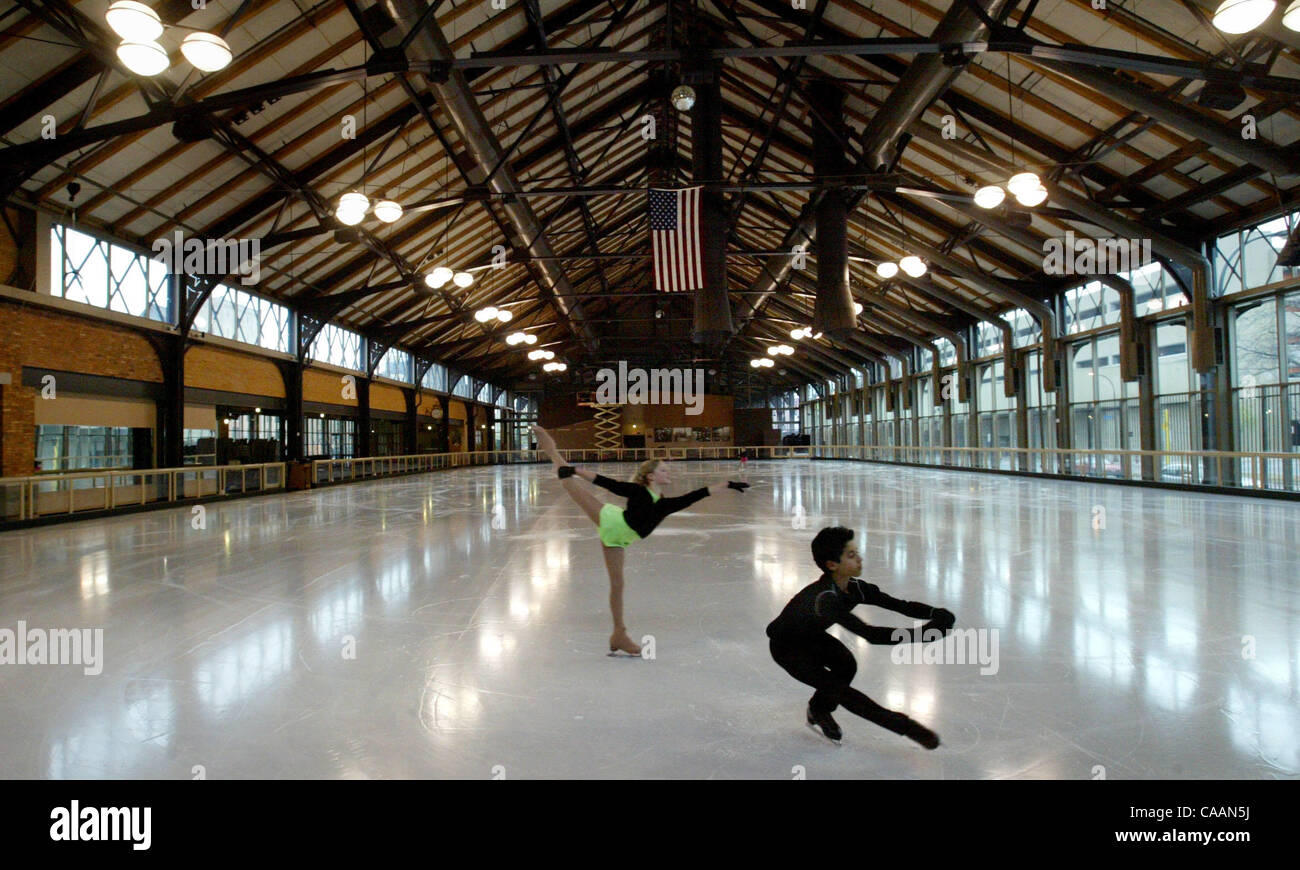 Minneapolis, MN 11/10/2003--The Depot Rink reopens after being closed ...