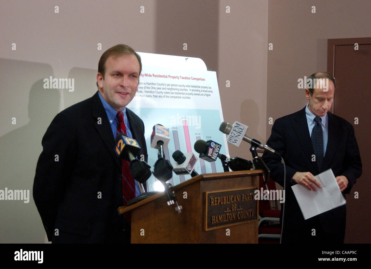 Jan 06, 2004 - Cincinnati, Ohio, USA - City councilman PAT DEWINE (L ...