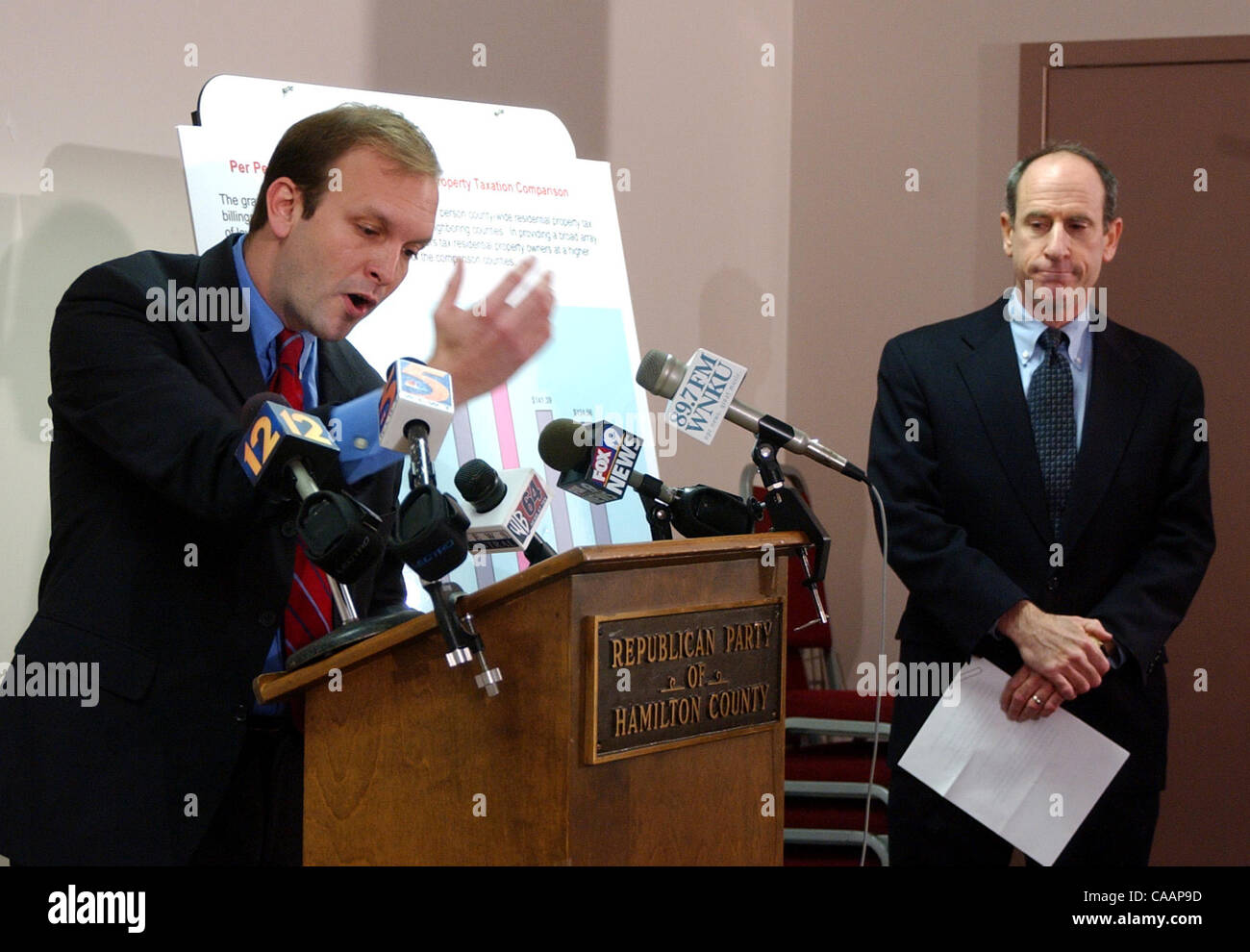 Jan 06, 2004 - Cincinnati, Ohio, USA - City councilman PAT DEWINE (L ...