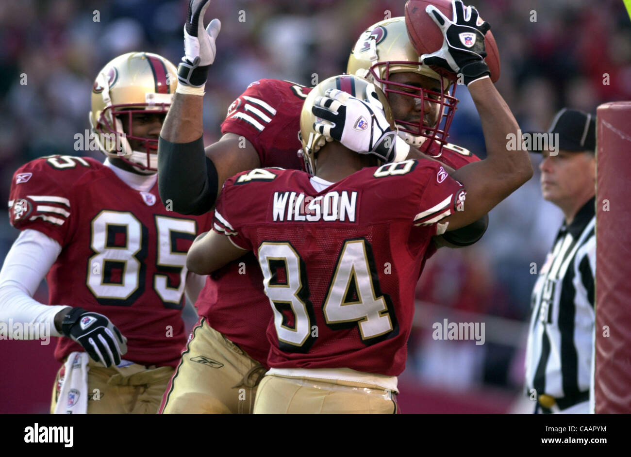 Cedrick Wilson #84 celebrates the 49ers 2nd touchdown Saturday ...
