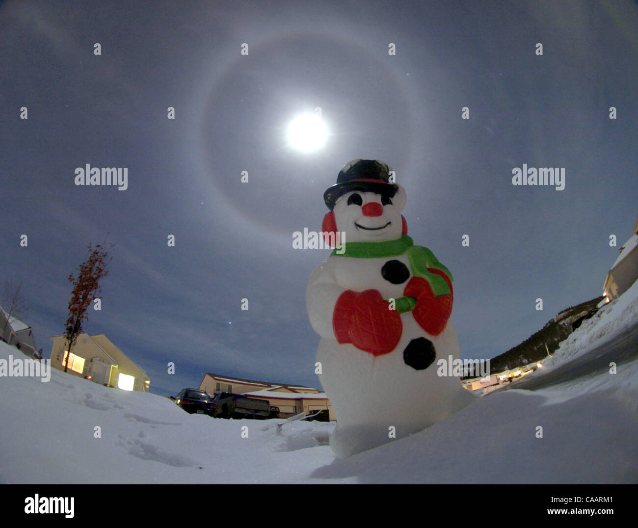 Feb 03, 2004; Kalispell, MT, USA; Moonlight passing through ice ...
