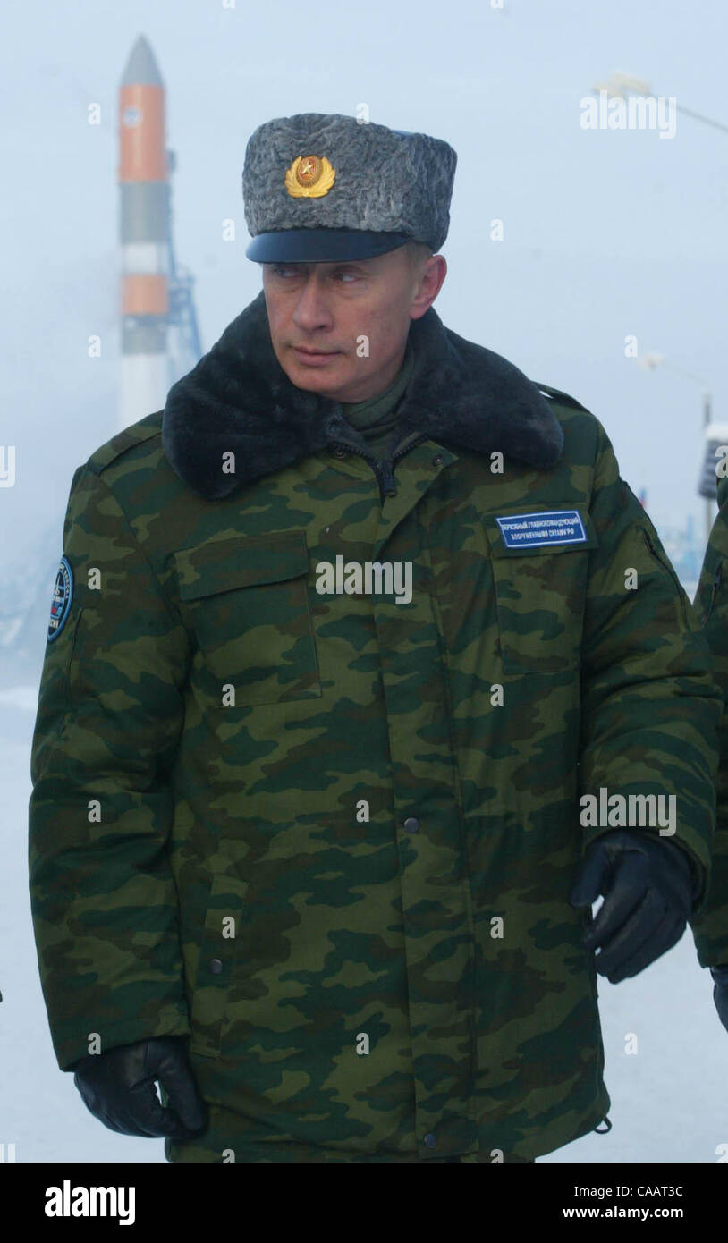 The president of Russia Vladimir Putin at the cosmodrome in Plesetsk ...