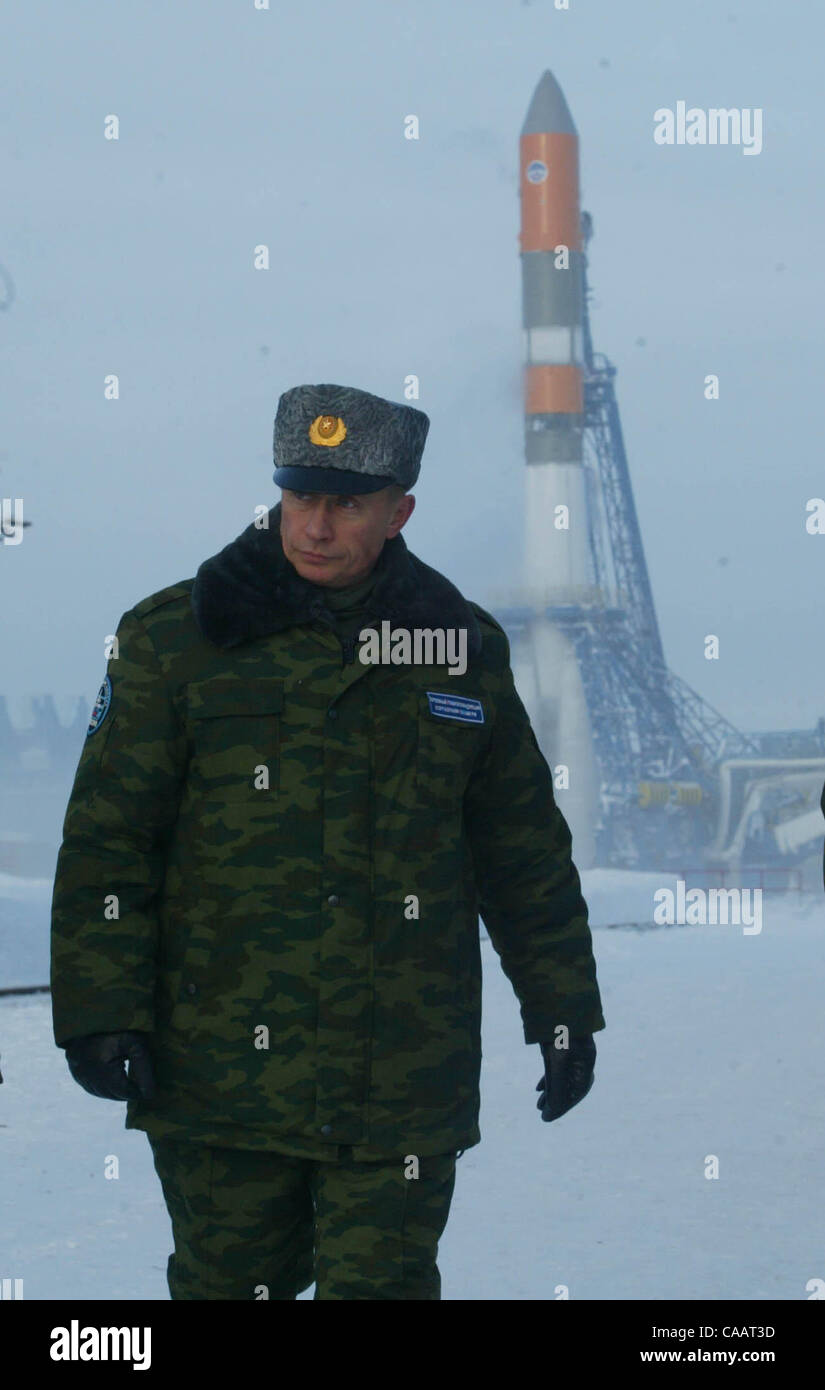 The president of Russia Vladimir Putin at the cosmodrome in Plesetsk ...