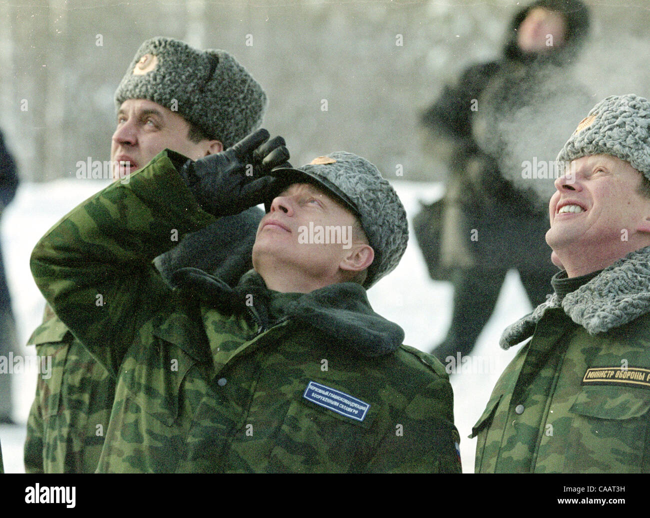The president of Russia Vladimir Putin (in the center) and Minister of ...