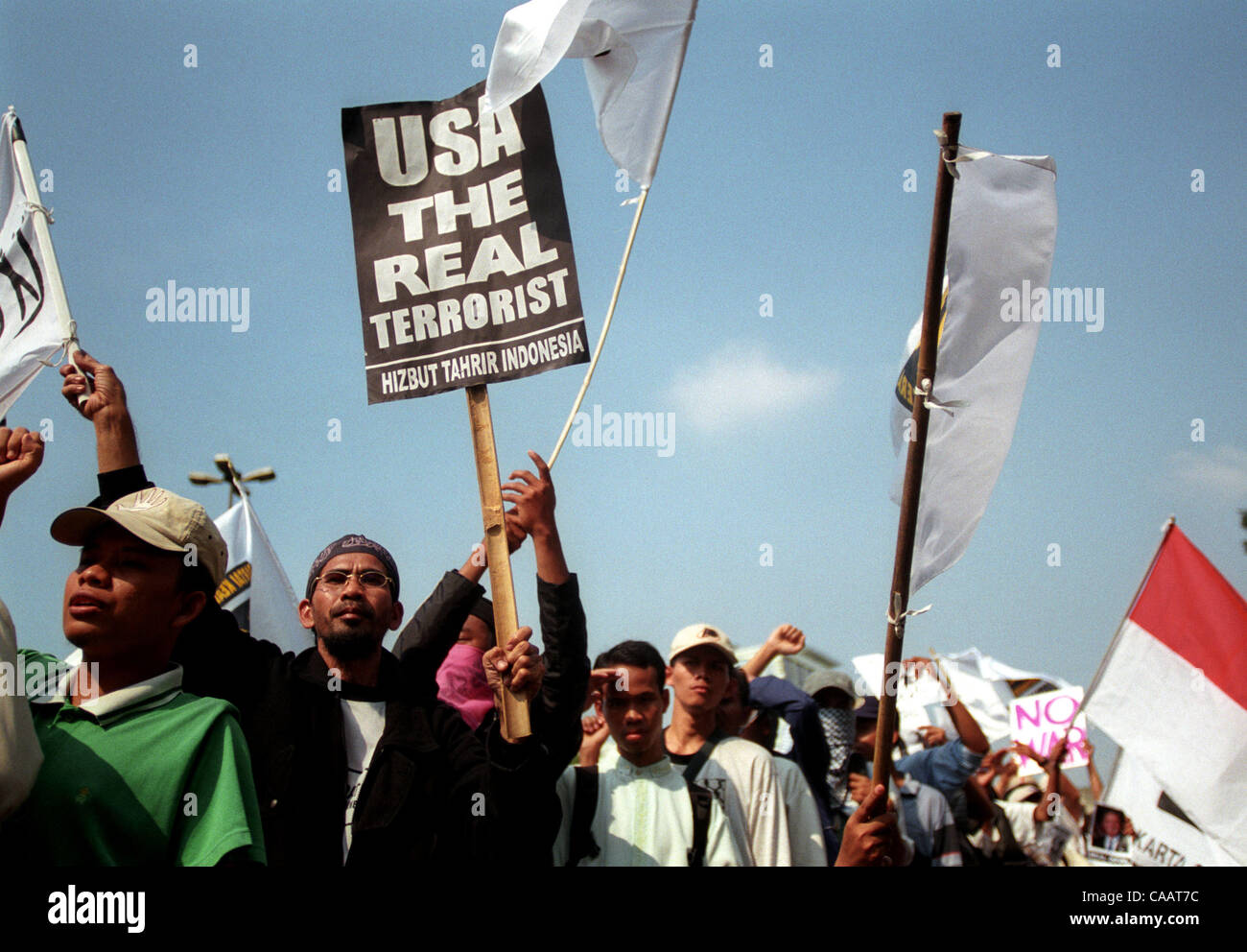 JAKARTA, INDONESIA - MARCH 20, 2003 Hundreds of demonstrators ranging ...