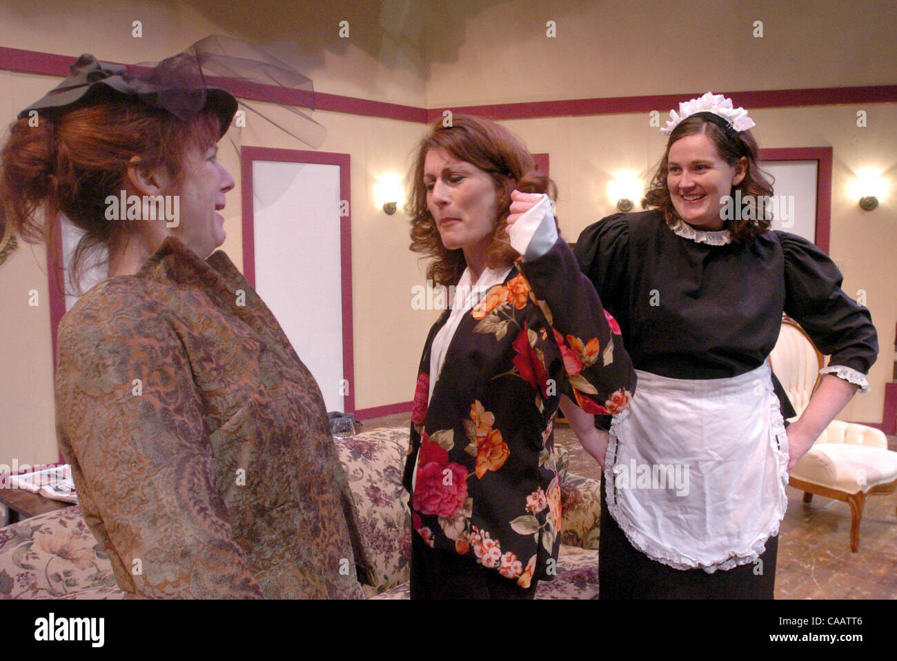 From left, Jane Ayles cq, plays Mrs. Skillon, Kathleen Kenney cq, plays ...