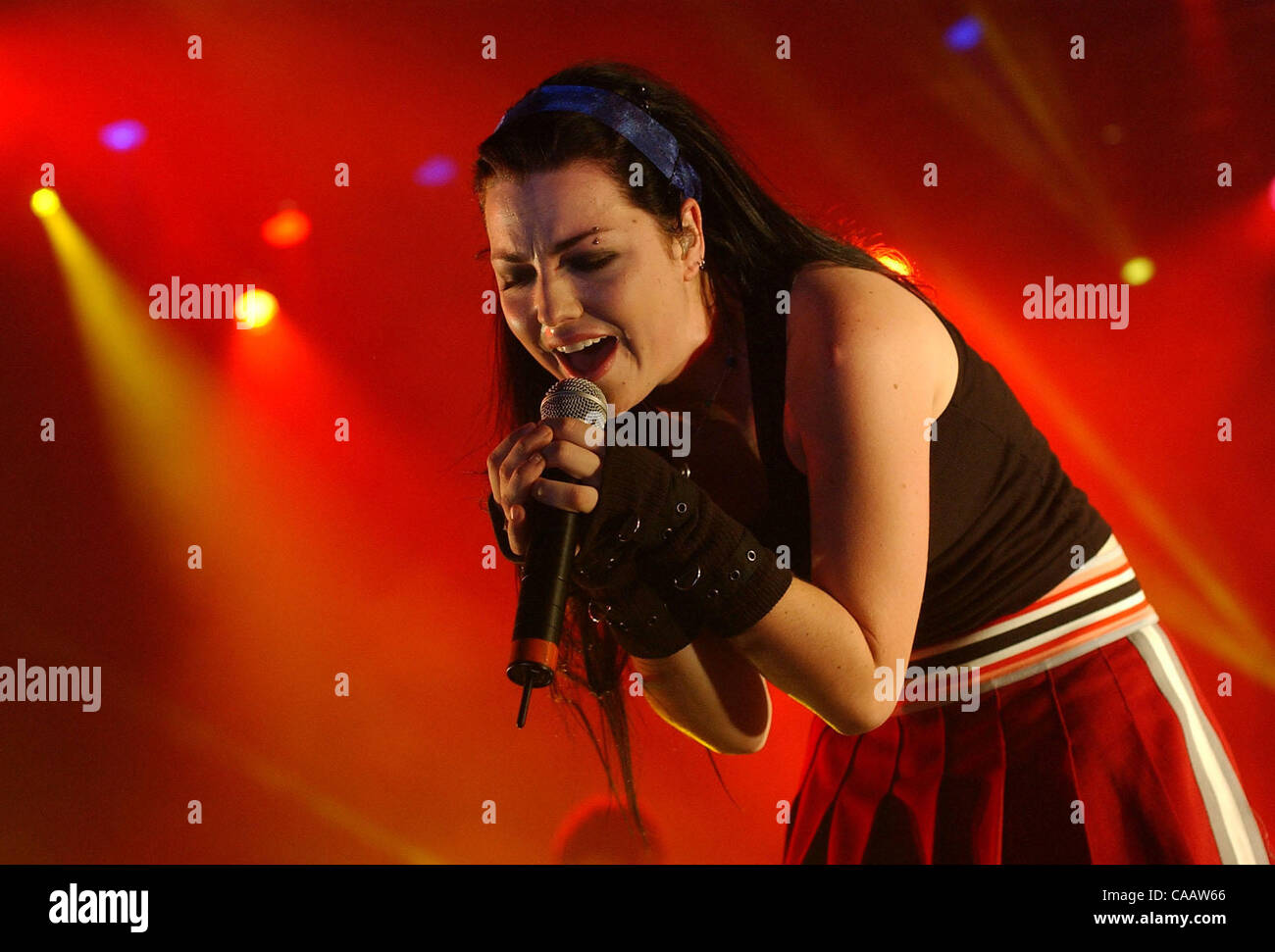 Evanescence lead singer Amy Lee performs in concert on Friday, February 13, 2004 at the Event ...