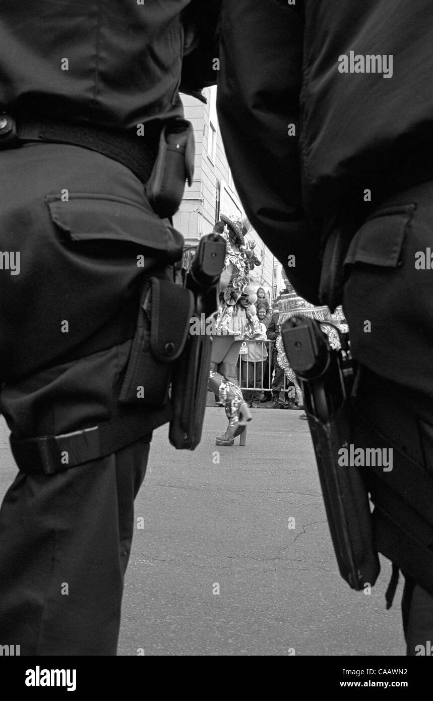 Police watch the Carnaval parade in downtown San Francisco Stock Photo ...