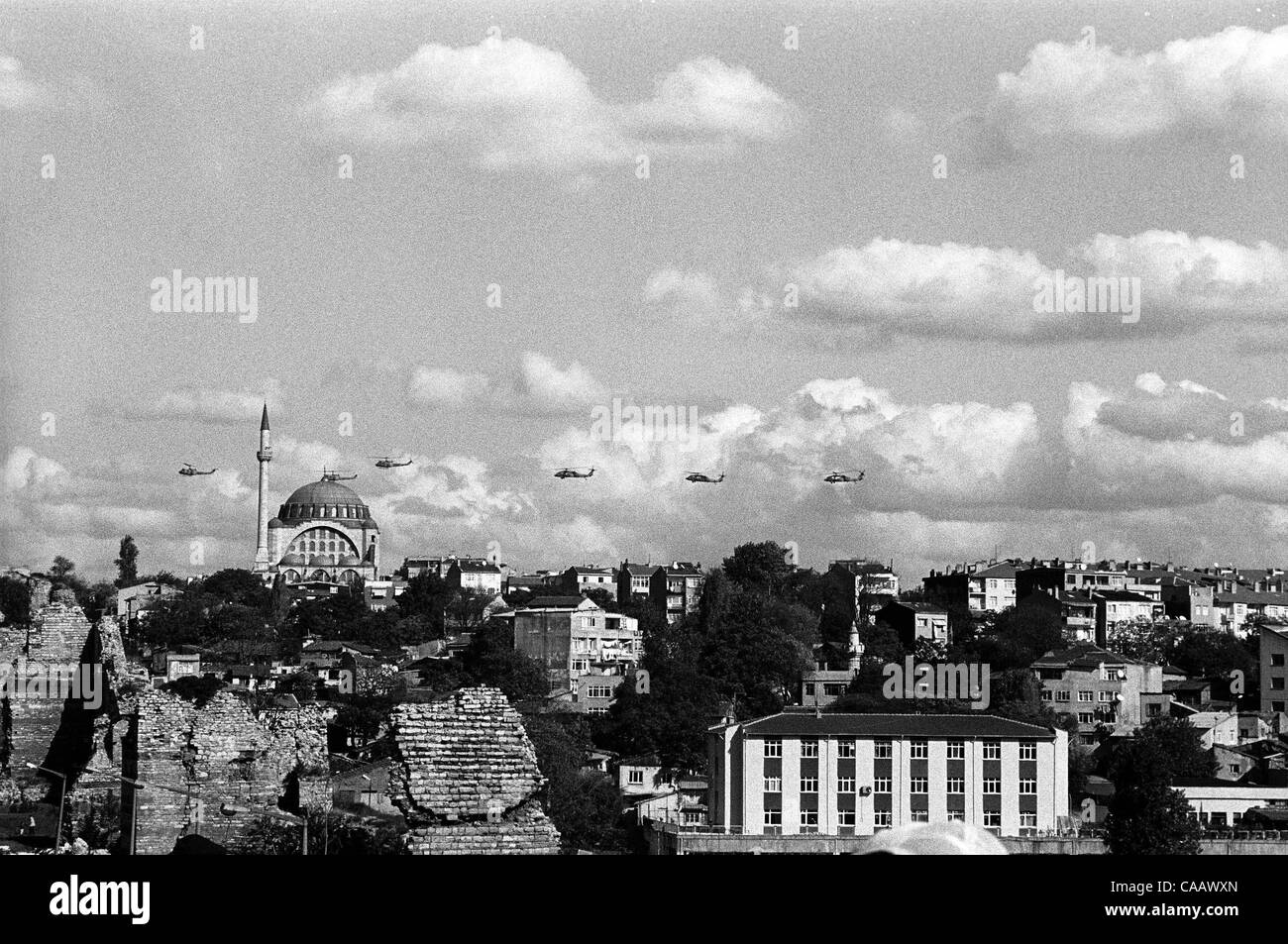 Anniversary parade of the republic Black and White Stock Photos ...
