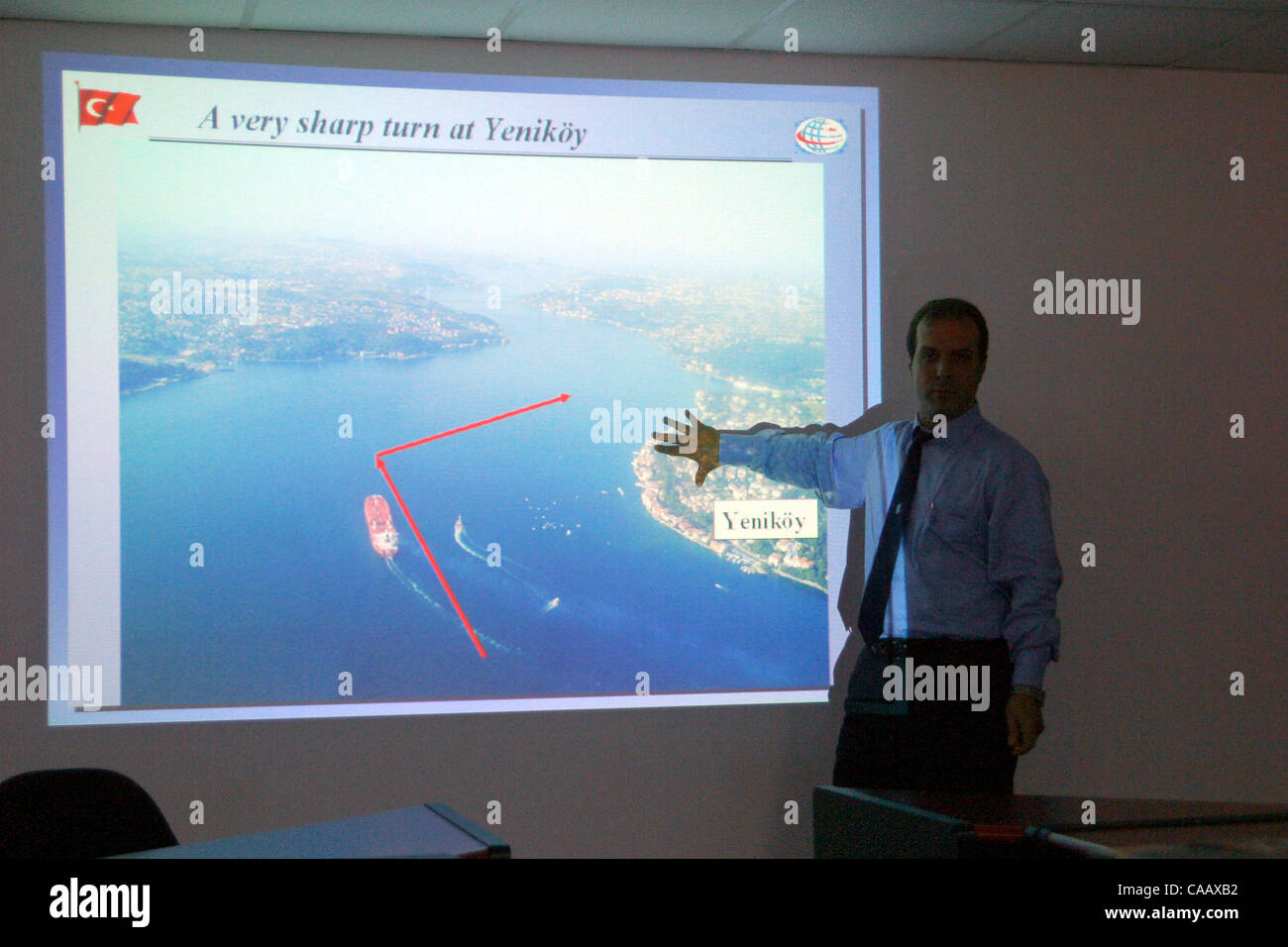 Captain Tuncay Cehreli, the manager of the Turkish Straights Vessel ...