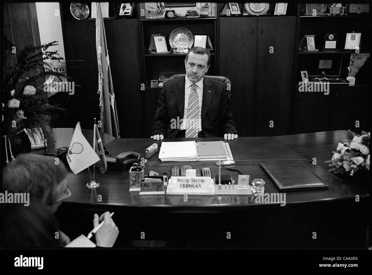 Recep Tayyip Erdogan, prime minister of Turkey, in an interview in his ...