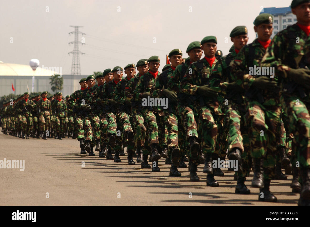 Jakarta, Indonesia - March 4 2003 Kostrad, the Strategic Army Commando ...