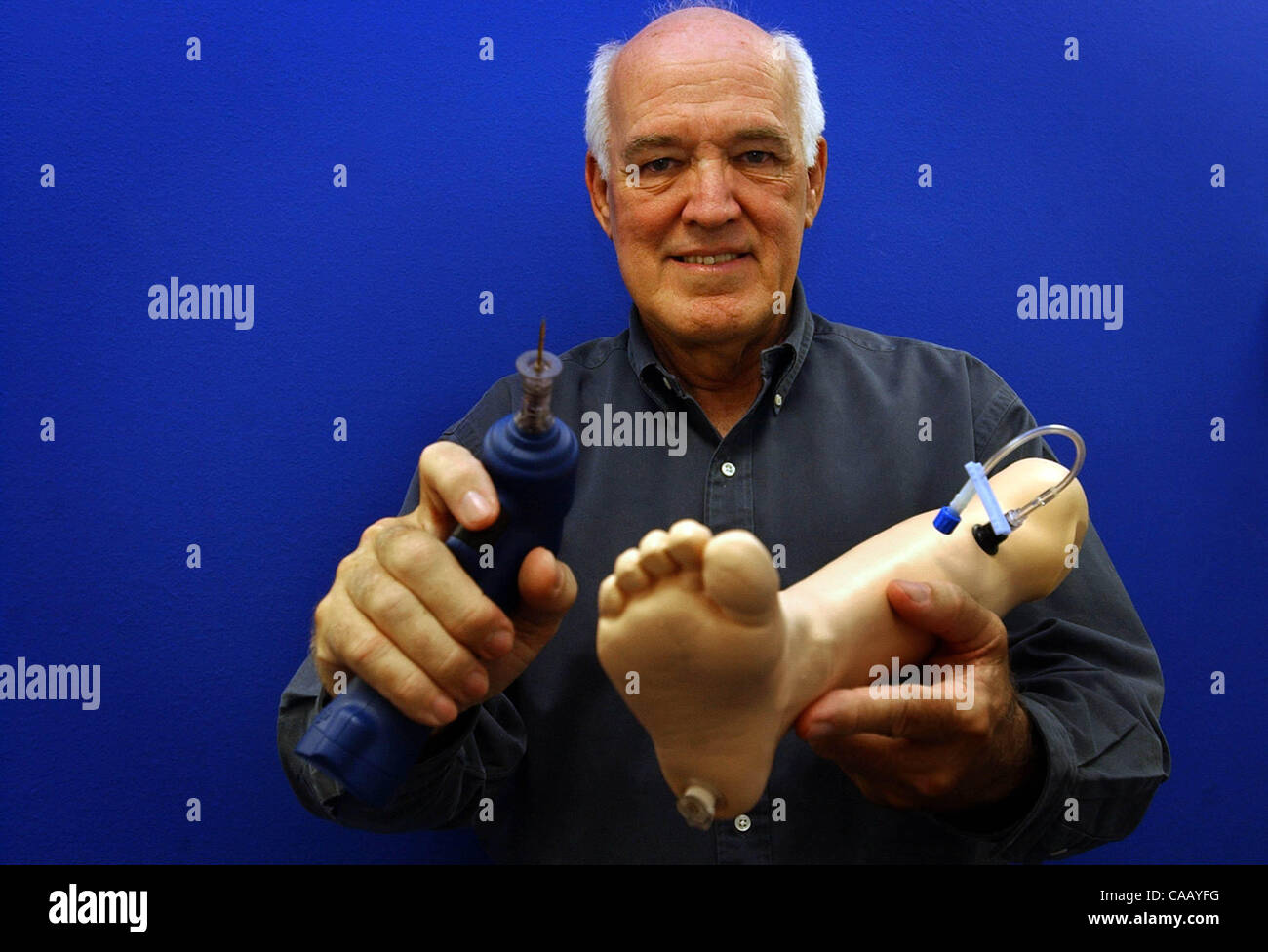 BIZ---Vidacare CEO Dr. Larry J. Miller shows off the Vida Port Monday ...