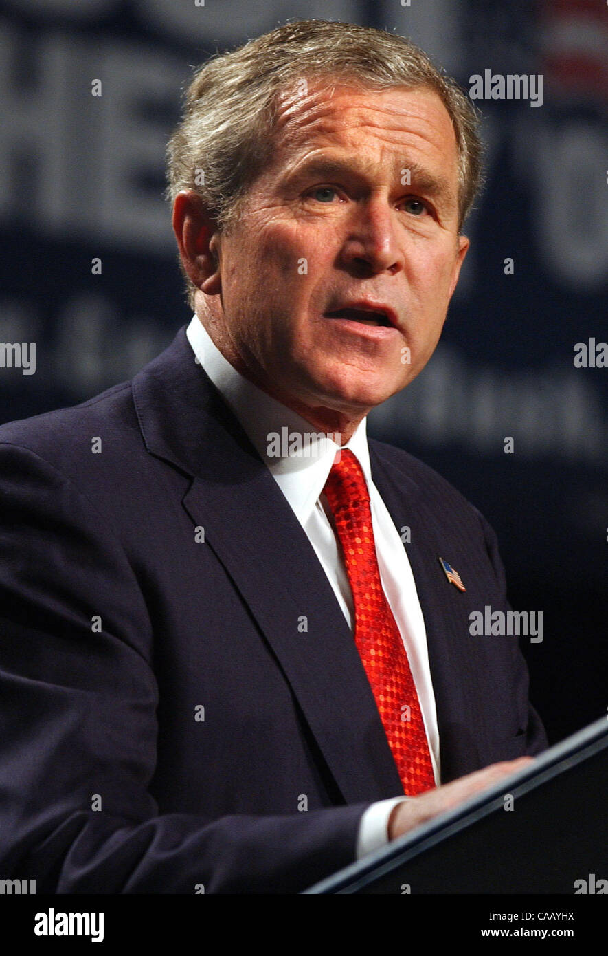 Mar 03, 2004; Los Angeles, CA, USA; President GEORGE W. BUSH speaks at ...