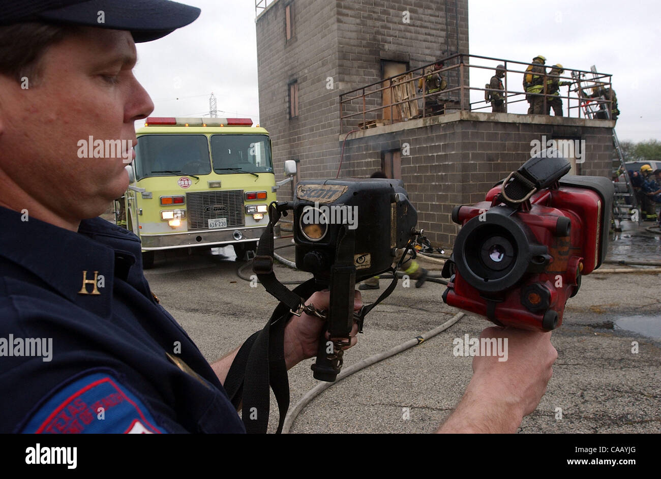 METRO San Antonio Fire Department Lt. Roland Winn holds thermal imaging ...
