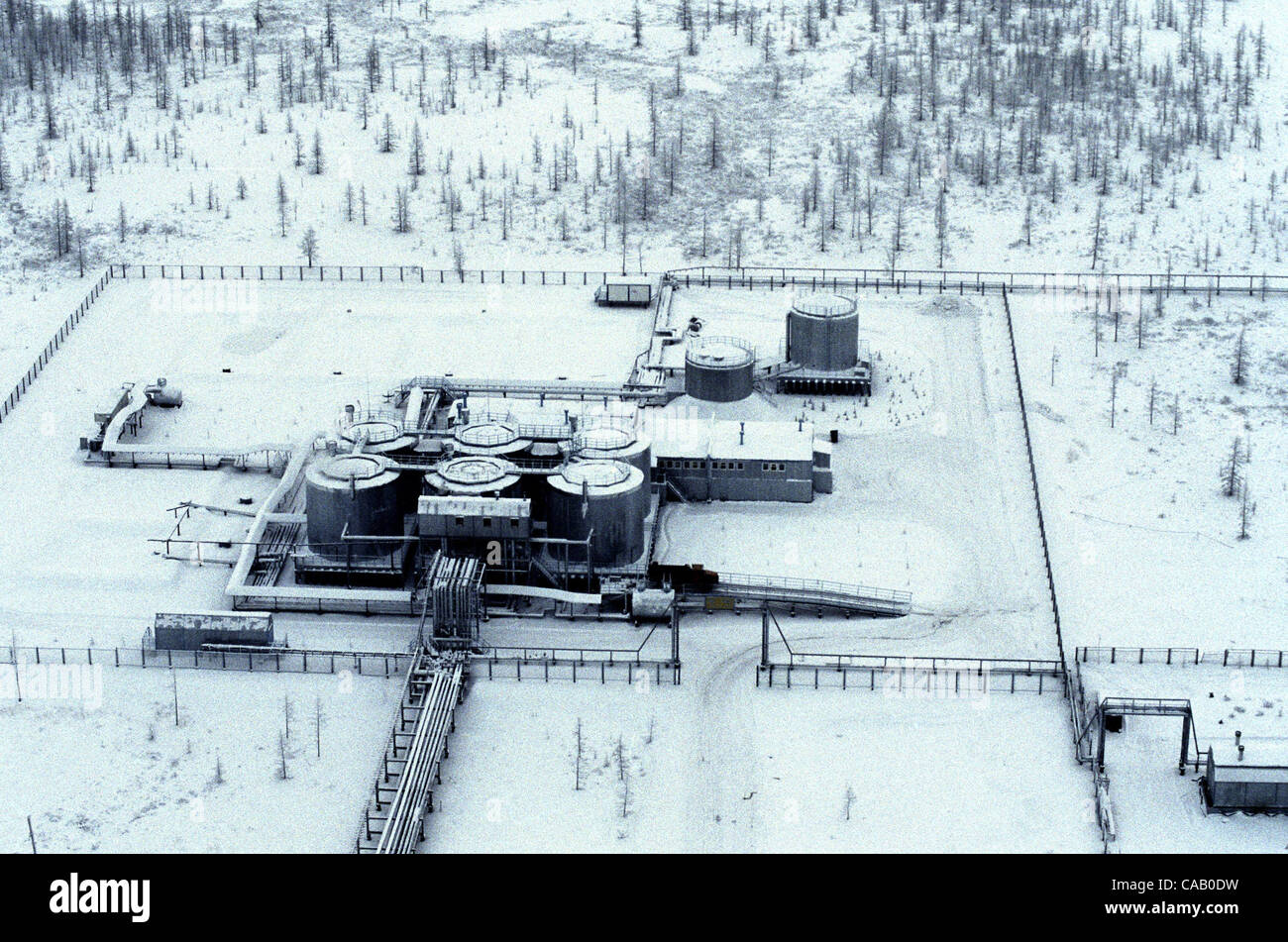 Polar gas field in Novy Urengoi (New Urengoi).Storage of natural gas ...