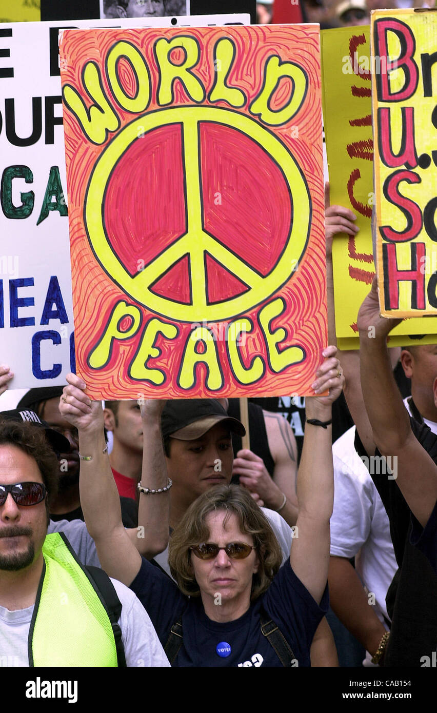 Mar 20, 2004; Hollywood, CA, USA; Protesters gathered at the corner of ...