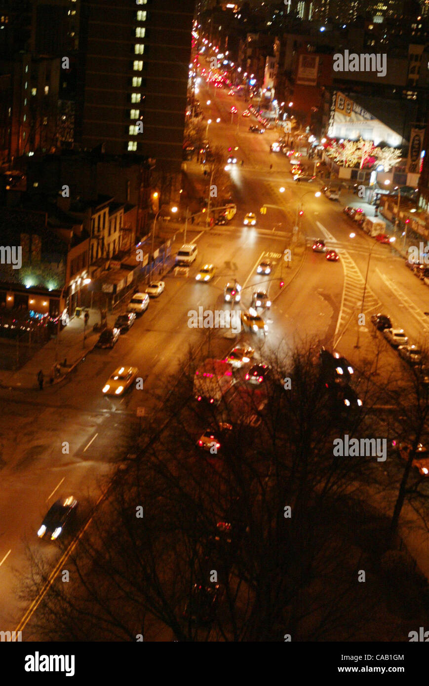 Mar 25, 2004; New York, NY, USA; A view of lower Manhattan at night ...