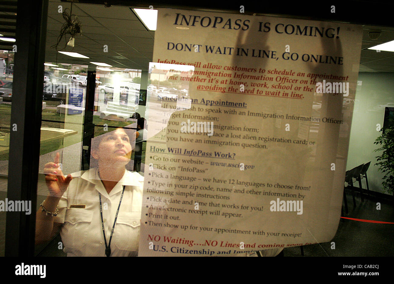 Aug 06, 2004; San Antonio, CA, USA; Immigration information officers ...