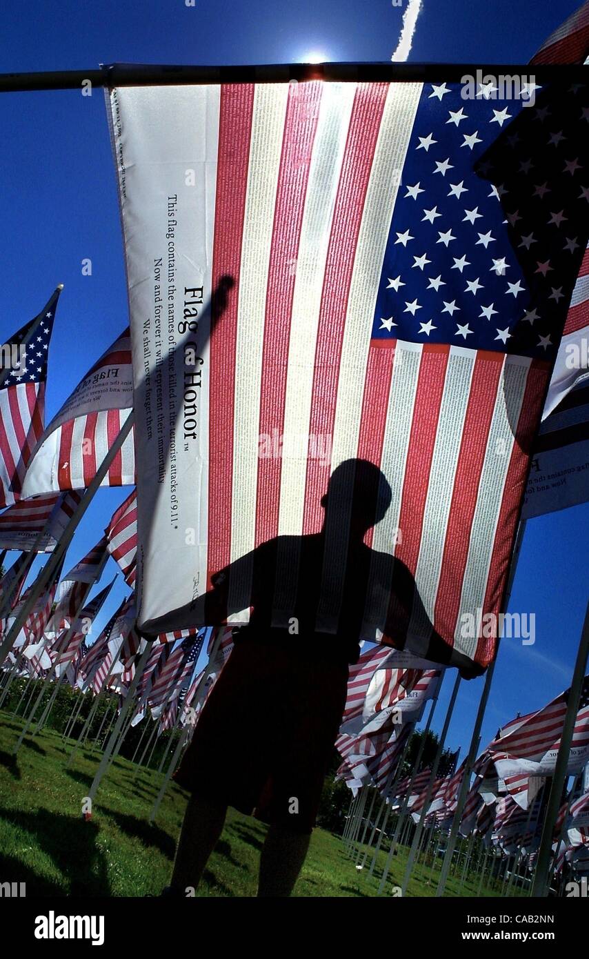 Sep 13, 2003 - Gresham, Oregon, U.S. - Flags in Memorial Field are on ...