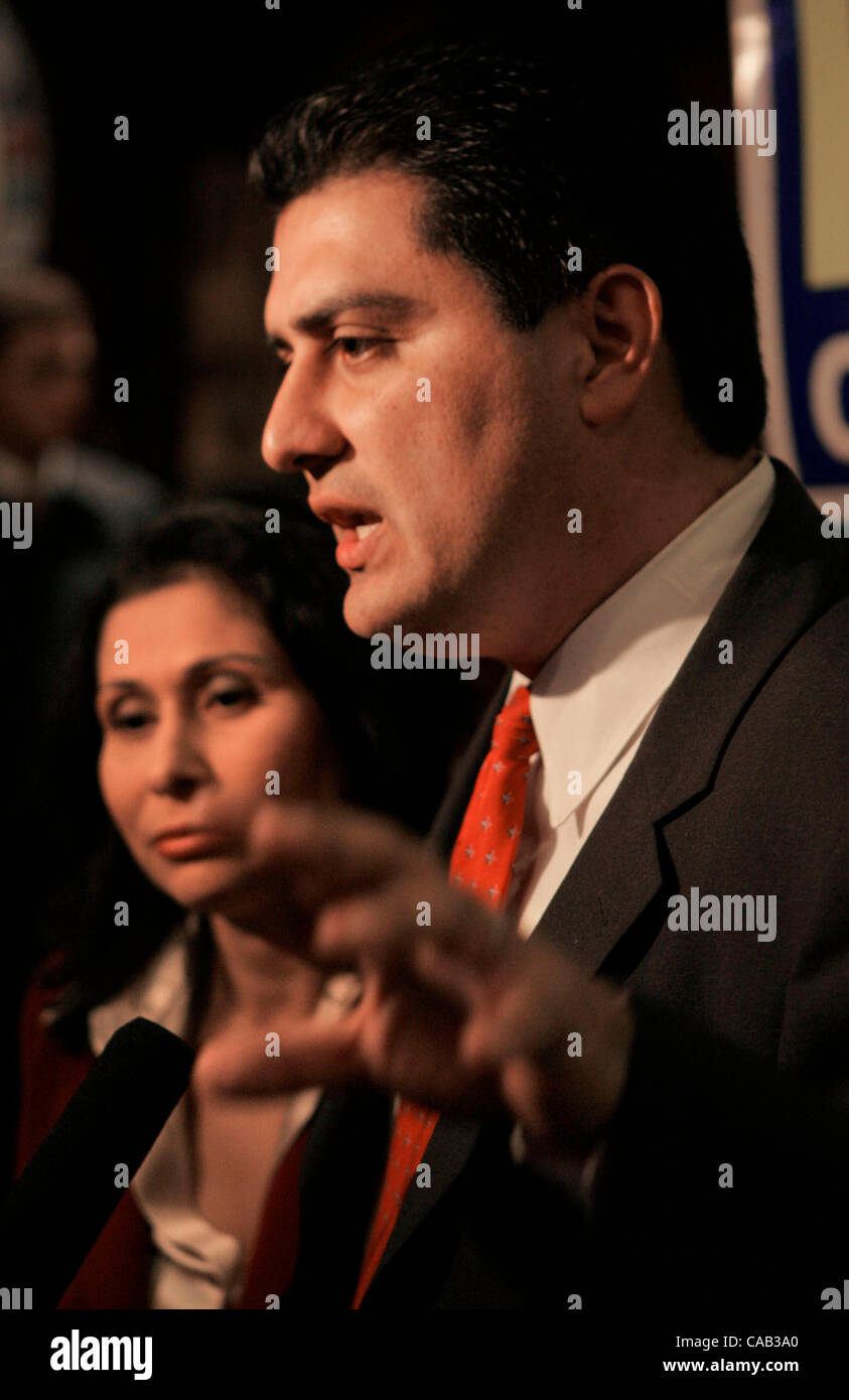BEN HUESO and wife LAURA during interview at Chuey's Restaurant and ...