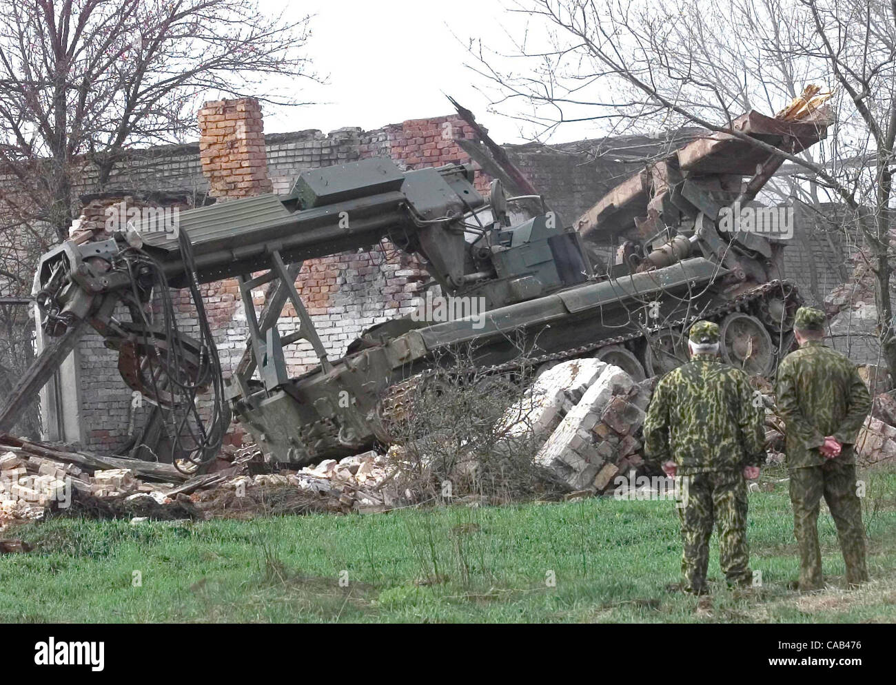 Special unit `Radon` at work in Zavadok village in Belarus removing and ...