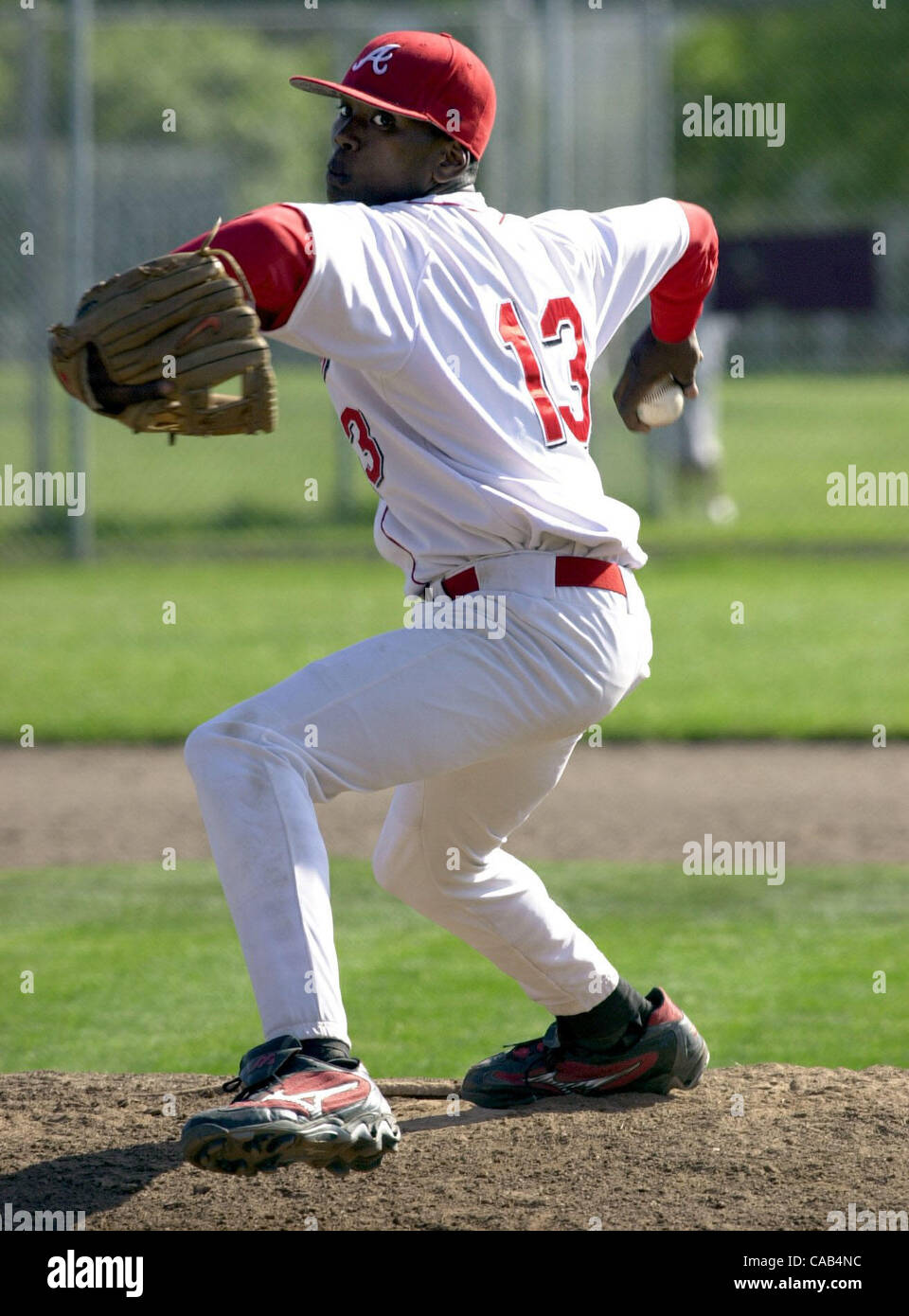 Albany's Jason Bennett pitches against St. Joseph High in Albany, Calif ...