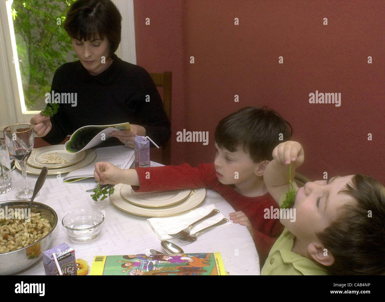 Kim Sorrell, left, Daniel Alderman, 4, center, and Ethan Sorrell, 4 ...