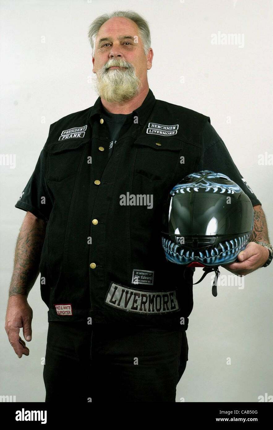 President of Henchmen Motorcycle Club, Frank Davis. Photo taken at the ...