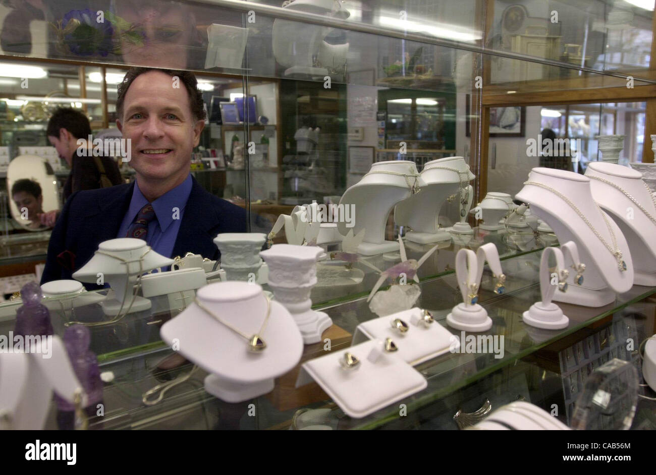 Montclair Jewelers owner David Coll (cq) is reflected in a mirror of ...