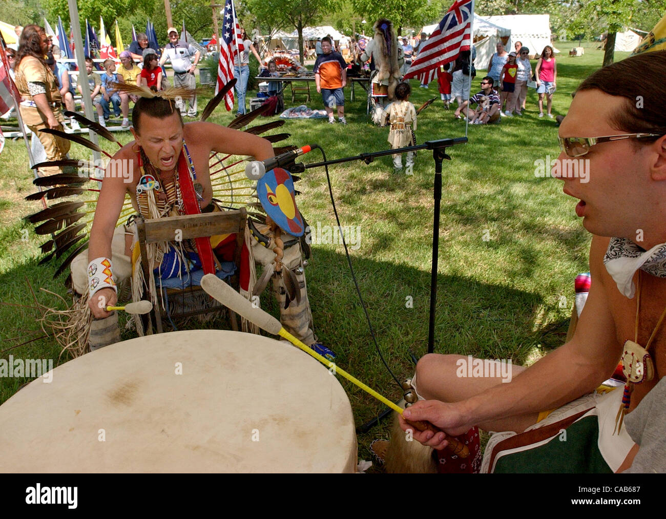 May 08, 2004 - Cincinnati, Ohio, USA - Chanting Native American ...