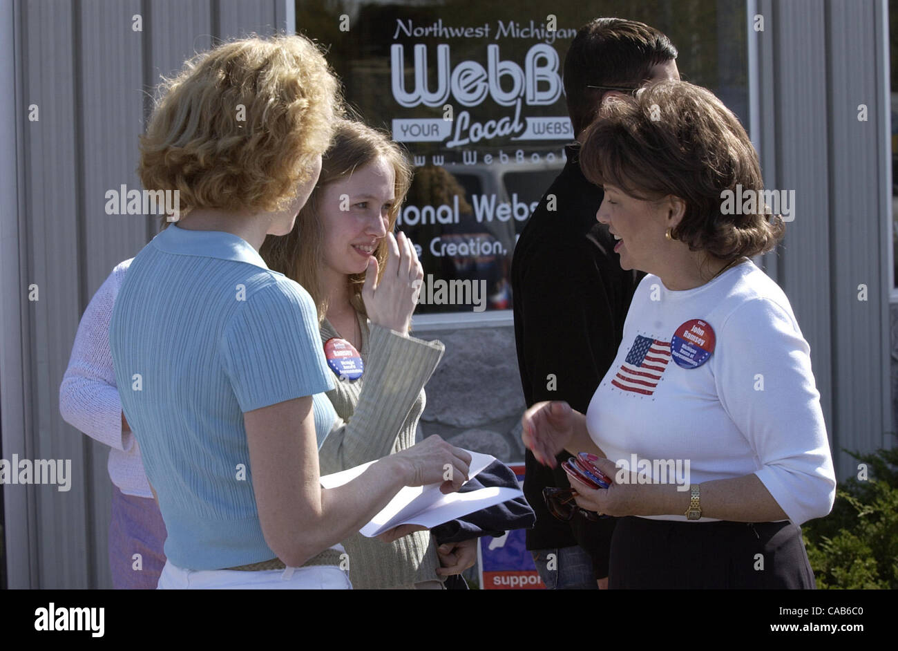 May 11, 2004; Charlevoix, MI, USA; PATSY RAMSEY presses palms while ...