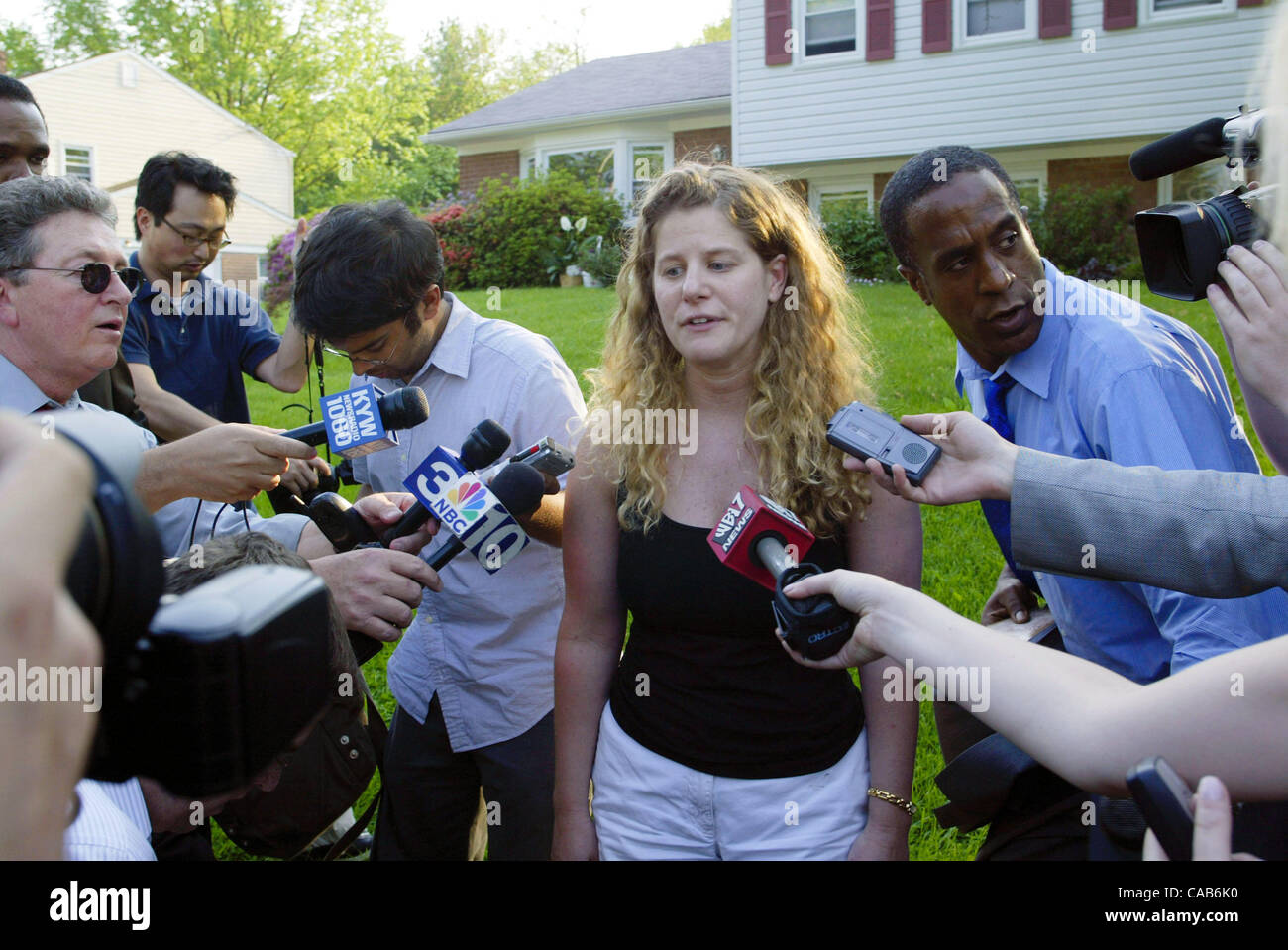 May 12, 2004; West Whiteland, PA, USA; The media swarms around Nick ...