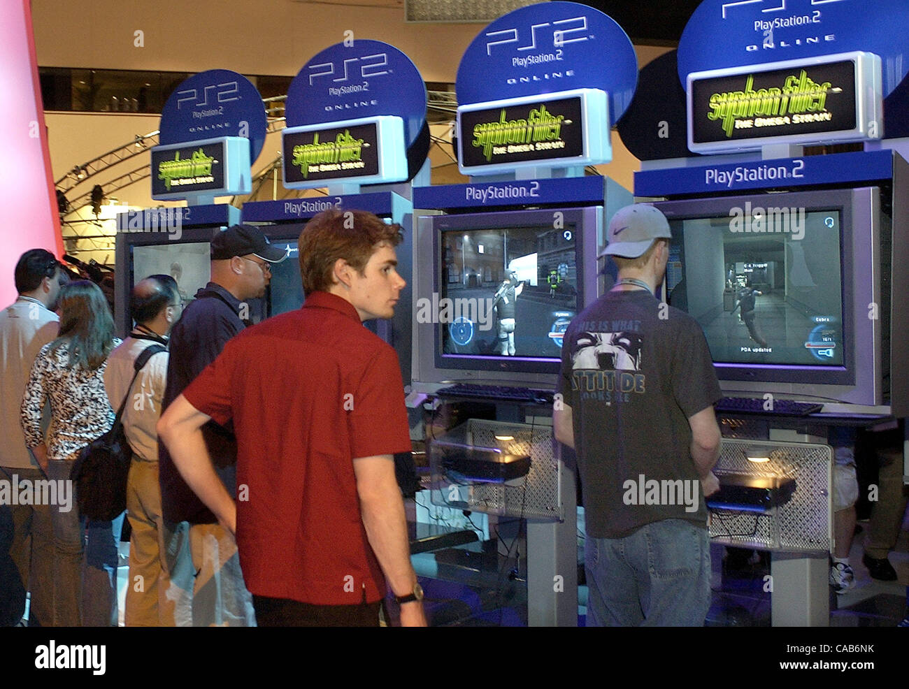 May 12, 2004; Los Angeles, CA, USA; Attendees play PLAYSTATIONS at E3 ...