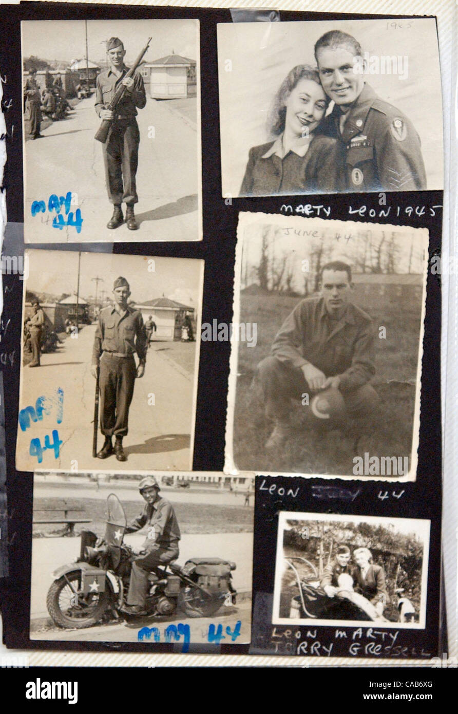 Marguerite and Leon Cagle (top right) and photos of her husband Leon ...