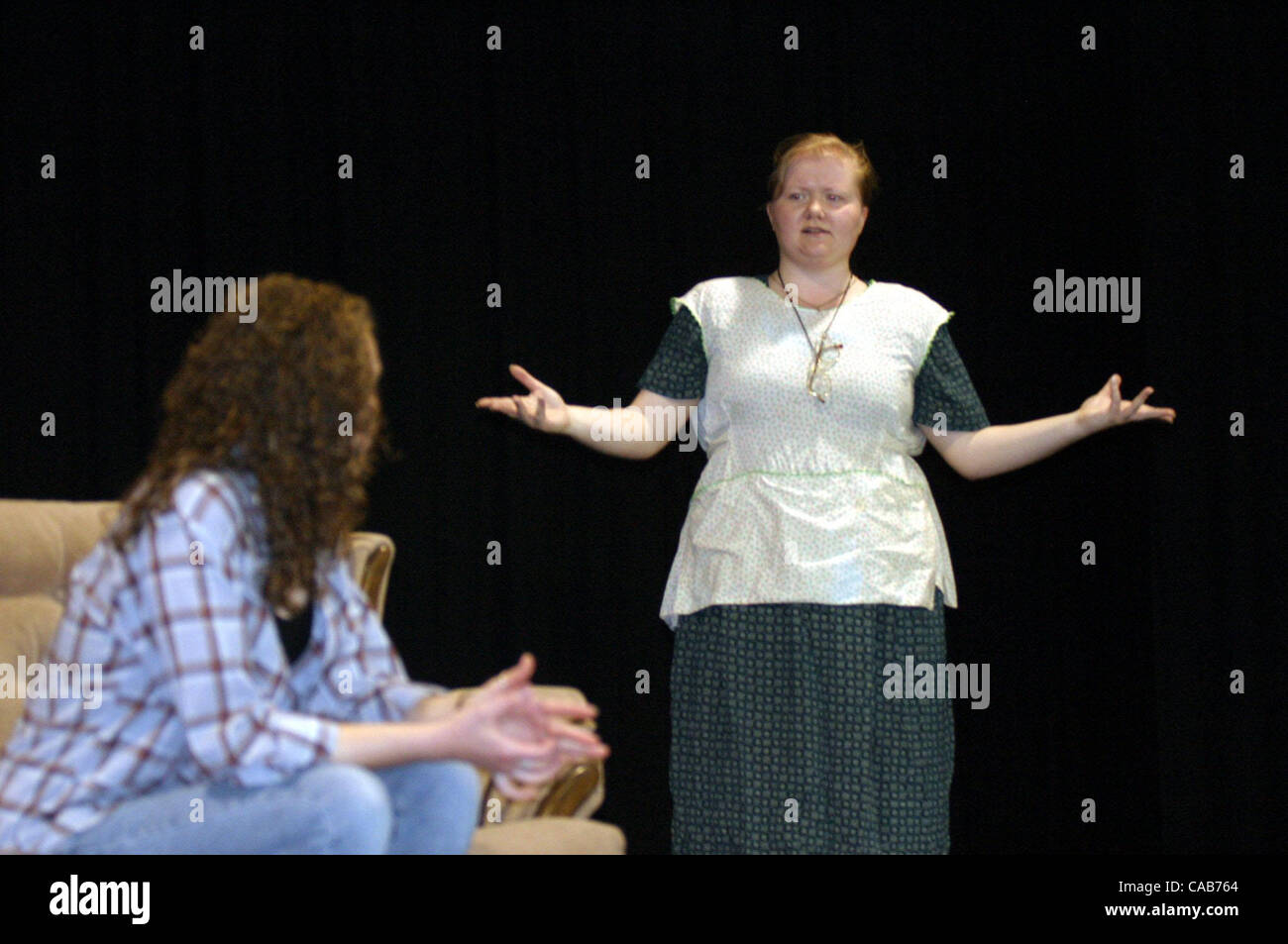 April Davis (cq)(right), playing the Land Lady, and Sara Panus (cq ...